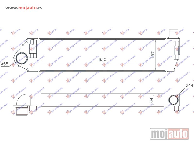 HLADNJAK INTERKULERA 1.9 (AUTO) - 2.0 DCI (MAN-AUTO) (630x157x64) Renault megane sdn-h/b-l/b 02-05 -dostupno