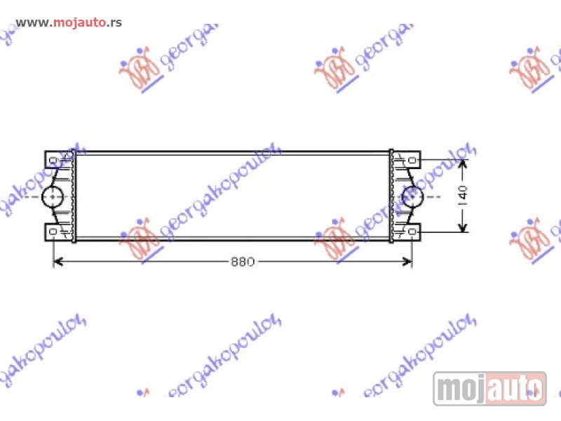 HLADNJAK INTERKULERA DIZEL (740x176x40) 03- Opel movano 98-09 -dostupno