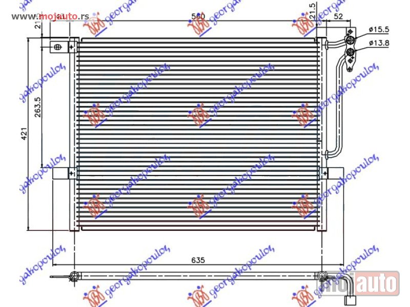 HLADNJAK KLIME (520x420x16) Bmw series 3 (e46) sdn 02-05 -dostupno