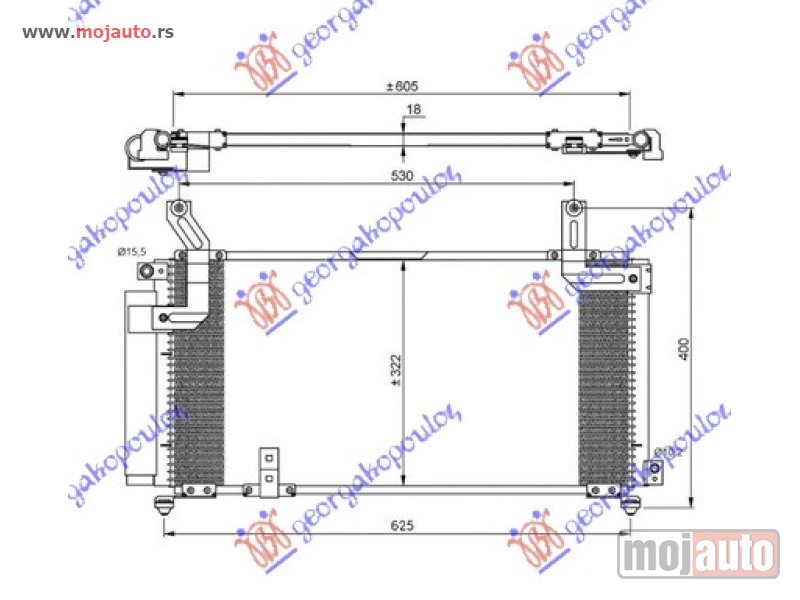 HLADNJAK KLIME ZA SVE MODELE (645x304x18) Suzuki liana 01-07 -dostupno