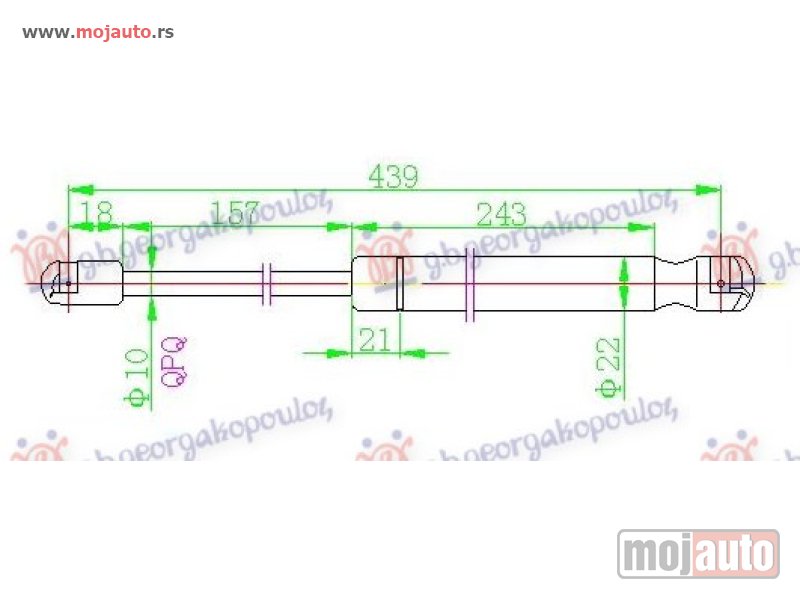 AMORTIZER GEPEK VRATA (440L-550N) Vw golf vi 08-13 -nedostupno