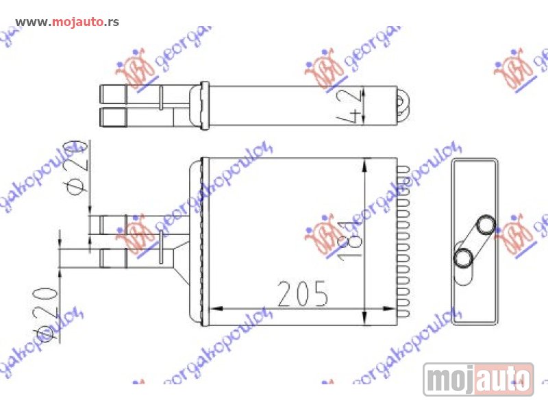 GREJAC KABINE (203x175) Opel vectra b 96-98 -dostupno