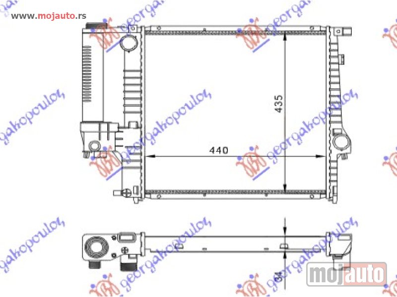 HLADNJAK MOTORA ZA SVE MODELE BENZIN (MAN) (+AC) (440x440x32) (MEHANICKI SPOJ) Bmw z3 96-03 -dostupno