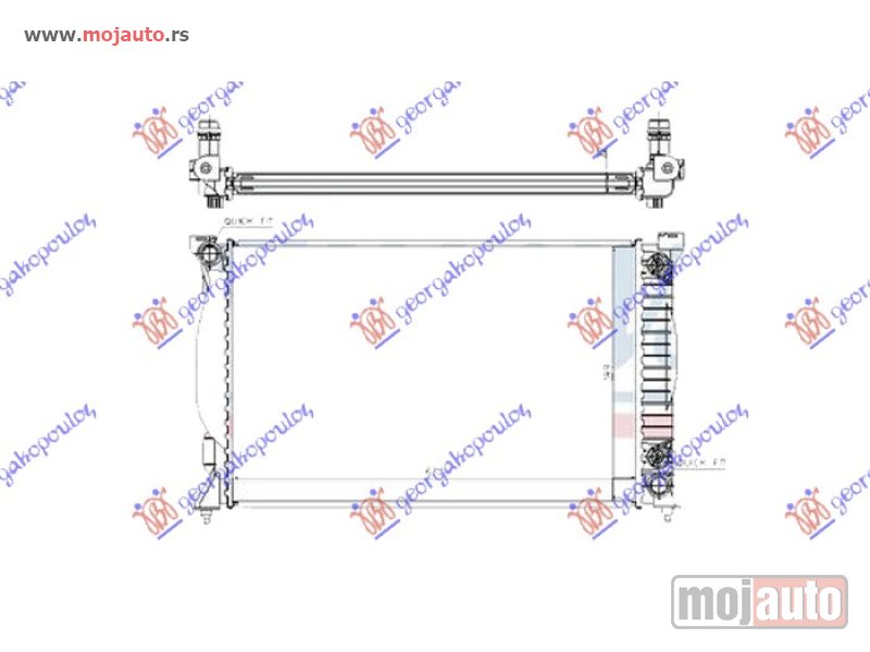 HLADNJAK MOTORA 2.4i V6 BENZIN (AUTO) (632x399) CEVI DIJAGONALNO Audi a4 00-04 -dostupno