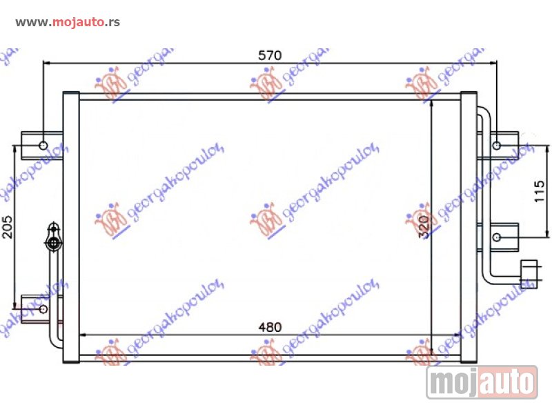 HLADNJAK KLIME 1.6 BENZIN (448x350x25) 2003- Fiat strada 99-05 -dostupno