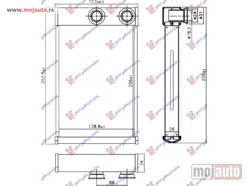GREJAC KABINE (205x140x26) Opel insignia 08-13 -dostupno