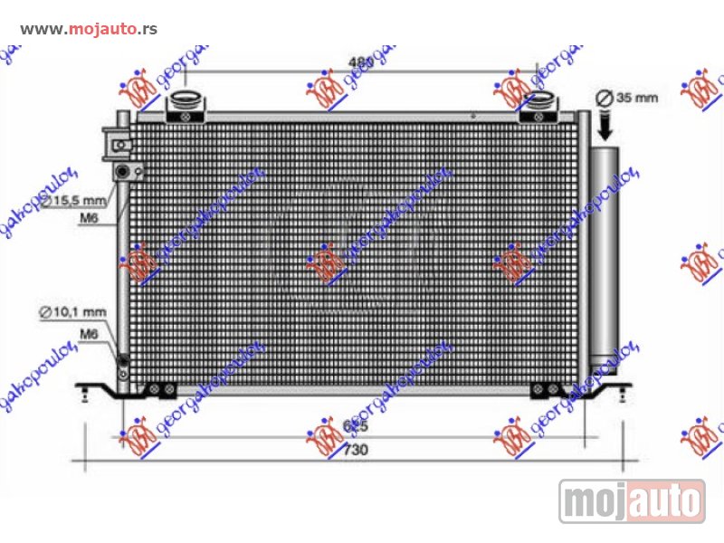 HLADNJAK KLIME 2.0/2.4 BENZIN (645x360x16) Toyota avensis (t25) 03-08 -dostupno