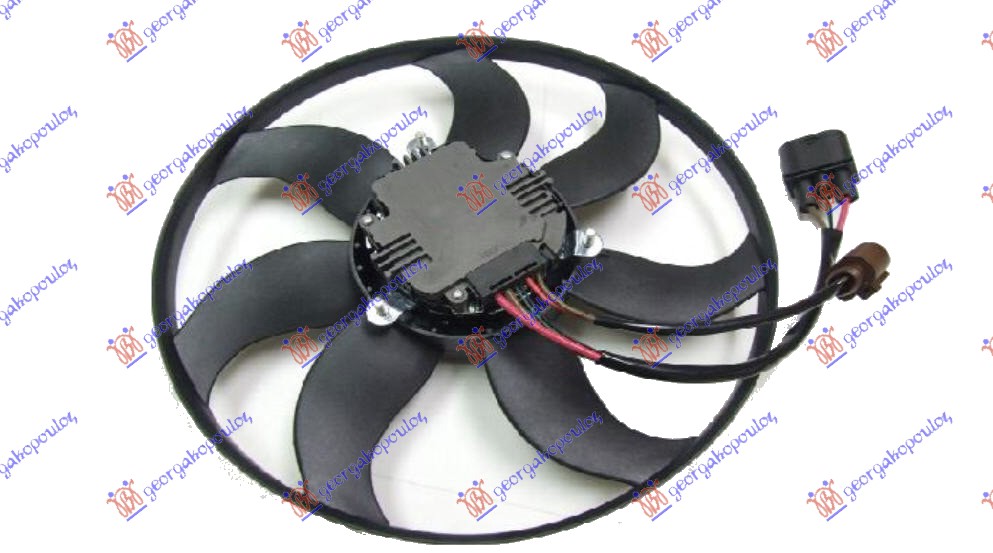 VENTILATOR (MOTOR+ELISA) (BENZIN/DIZEL) (36cm) (220W) VW POLO (2014-2017) (OEM: 1J0121206G, 1K0959455BC, 1K0959455CQ)