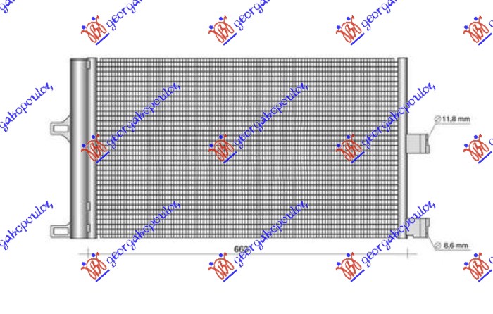 HLADNJAK KLIME (642x391x16) TESLA MODEL 3 (2023-) (OEM: 107708300A, 107708300B)