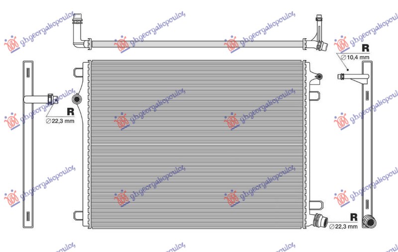 HLADNJAK MOTORA DODATNI 1.5/2.0 BENZIN/HIBRID – 2.0 DIZEL/HIBRID (634×470) MERCEDES C CLASS (W206) SDN/S.W. (2021-) (OEM: 0995009900, A0995009900)