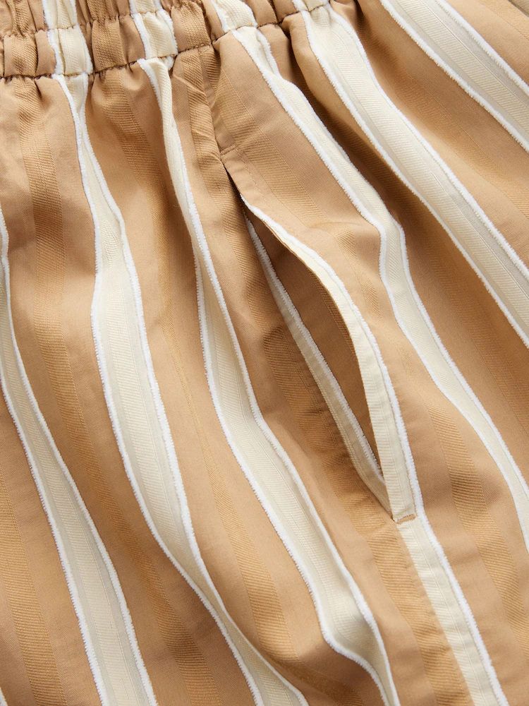 Krem boja/Brown - Pantalone širokih nogavica Striped Pantalone