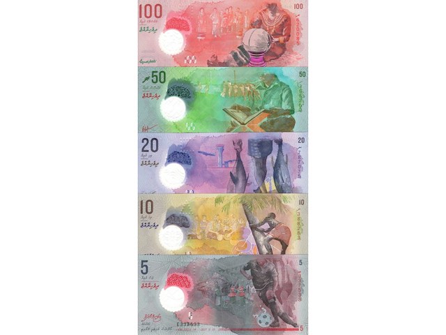 MALDIVES Maldivi 5, 10, 20, 50 i 100 Rufiya 2015/24 UNC