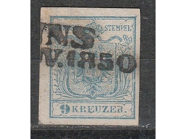 Austria, Austrija - 1850 - Coat of arms - 9 Kreuzer