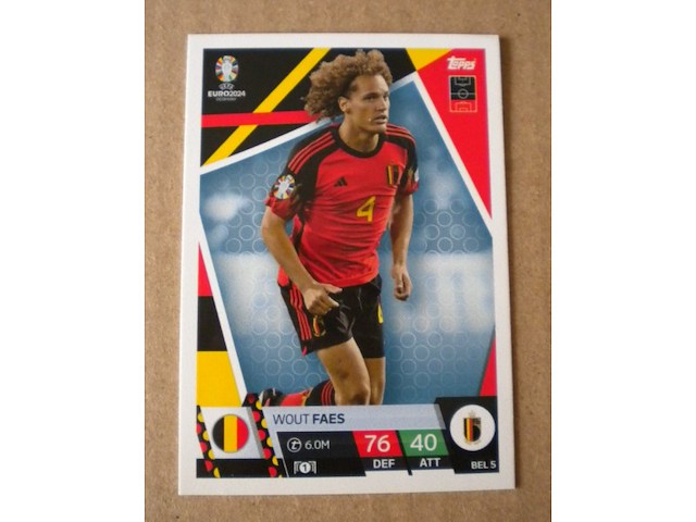 Kartica `Topps Euro 2024 Match Attax` (BEL 5)