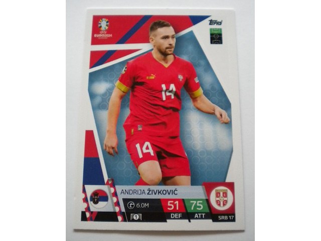 Kartica `Topps Euro 2024 Match Attax` (SRB 17)
