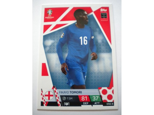 Kartica `Topps Euro 2024 Match Attax` (ENG 8)