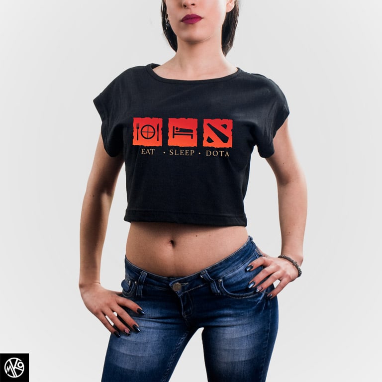 Eat Sleep Dota crop top majica