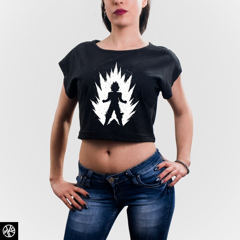 Goku Silhouette crop top majica