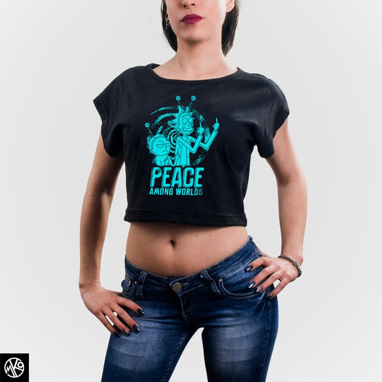 Peace Among Worlds Cyan crop top majica