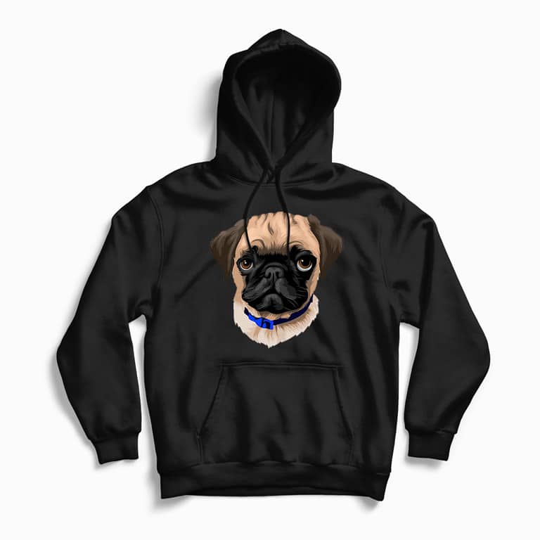 Pug With A Blue Necklace duks
