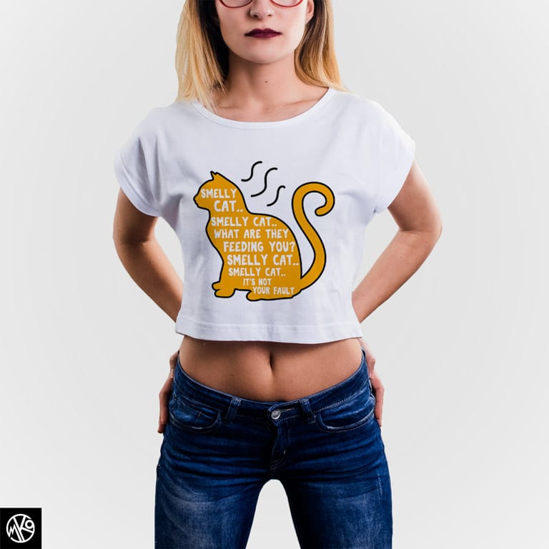 Smelly Cat Orange crop top majica