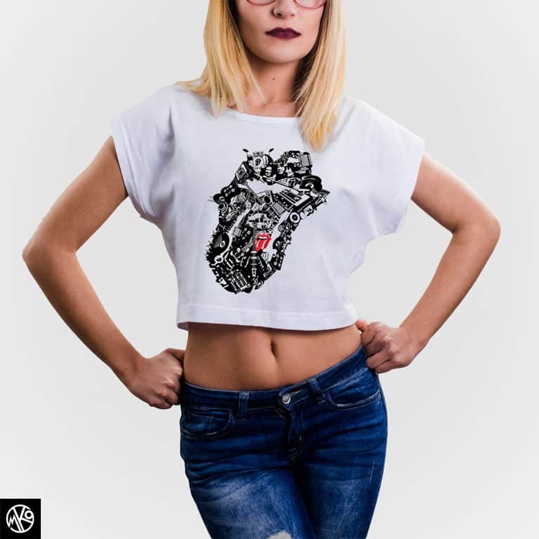 Rolling Stones Jezik Crop Top majica