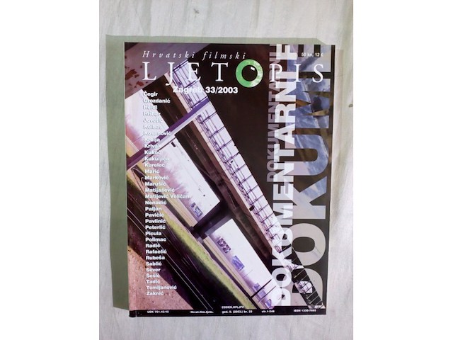 Hrvatski Filmski Ljetopis Br.33/2003