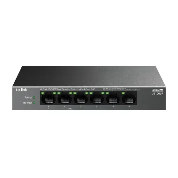 TP-LINK LAN Mrežni uređaj LS106LP, Switch, 6-port, 4-PoE
