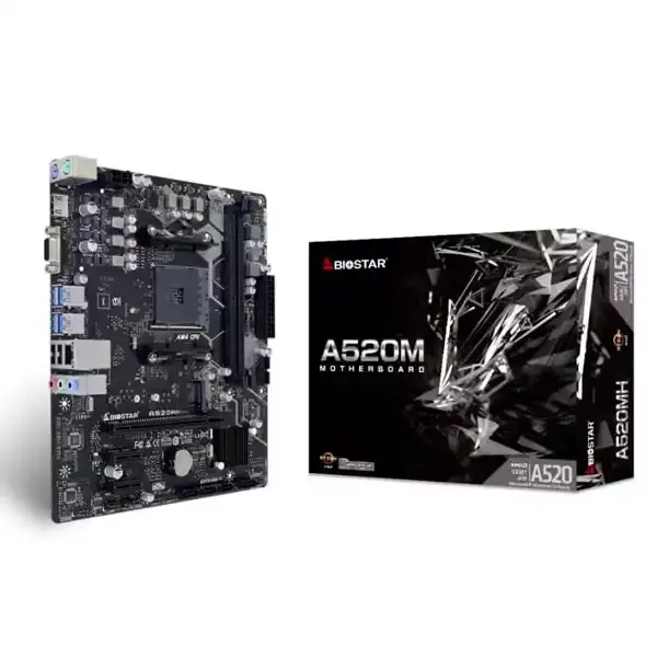 BIOSTAR Matična ploča A520MHP AMD Ryzen, AMI UEFI AMD A520 Micro ATX