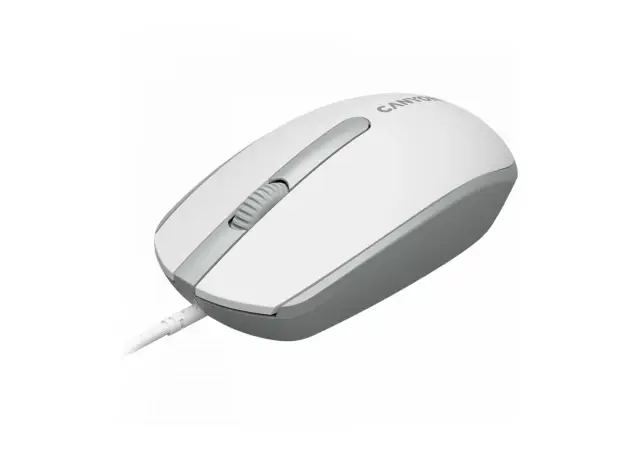 CANYON Optički žičani miš, USB 1000 DPI, Sivo-beli