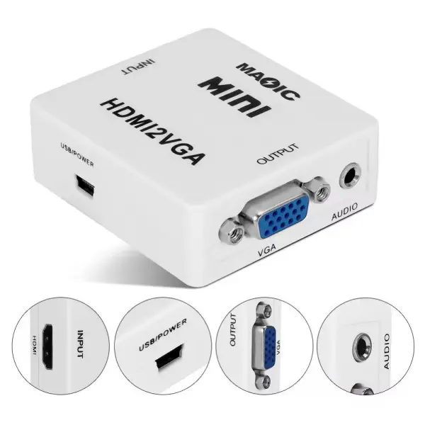 GEMBIRD Video konverter A-HDMI u VGA, Mini, Beli