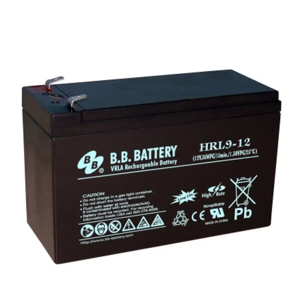 BB TECH Baterija terminal HRL9-12 BB T2, 12 V, 9 Ah, Crna