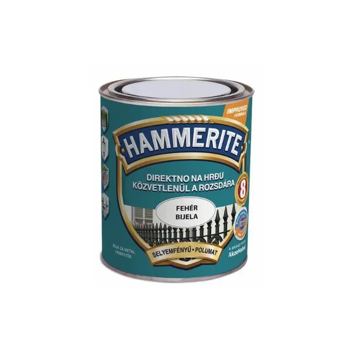HAMMERITE 3u1 Polumat lak za metal 0,75l, Beli