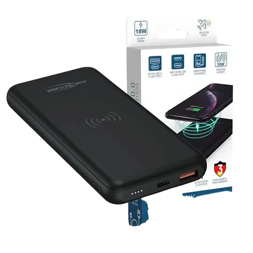 ANSMANN Eksterna baterija 10000 mAh PB218 Wireless, Crna