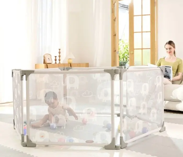 BBO Ogradica za bebe WMWL01-1RA Duga, 6u1, 80x72cm, Siva