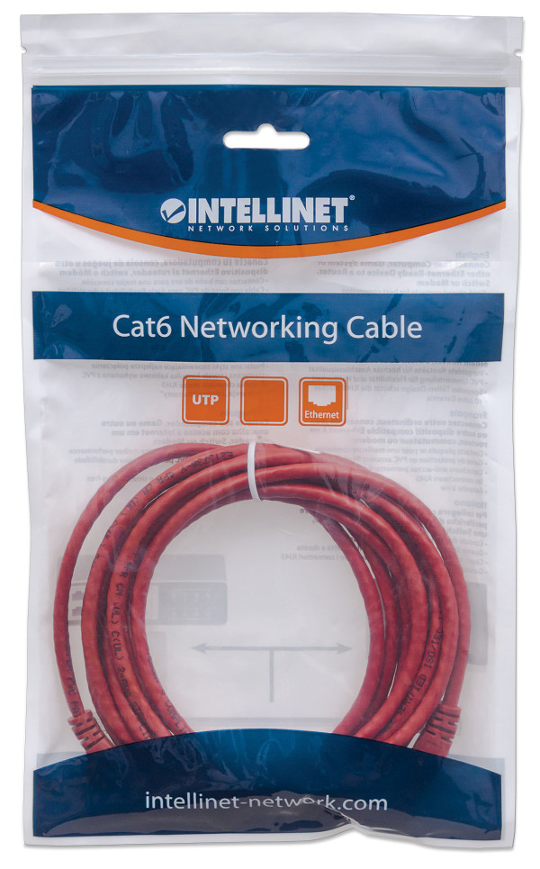 LAN UTP kabl intellinet 342155 Cat6 CCA/Crveni/1,5m