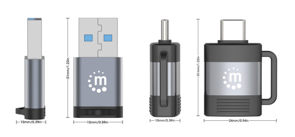 Adapter Manhattan 356329 USB 3.0 - USB-C M/F - F/M set 2 adaptera