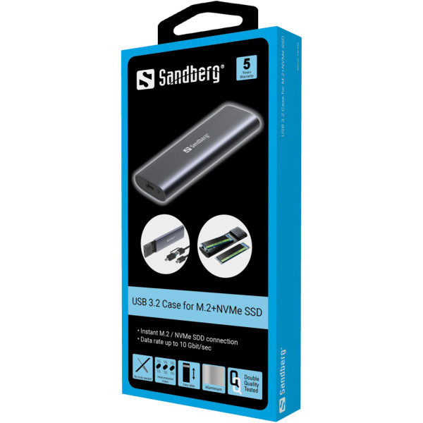 HDD Rack Sandberg USB 3.2 - M.2/NVMe SSD 136-39
