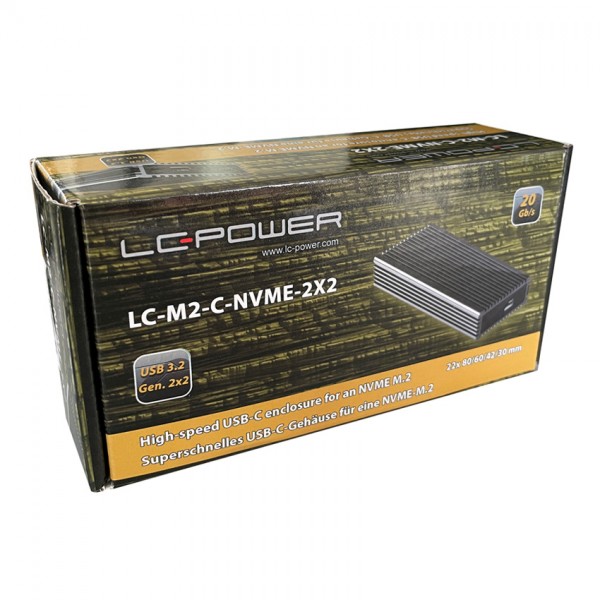 HDD Rack LC Power LC-M2-C-NVME-2X2 - M.2 SSD Enclosure Gen 2x2