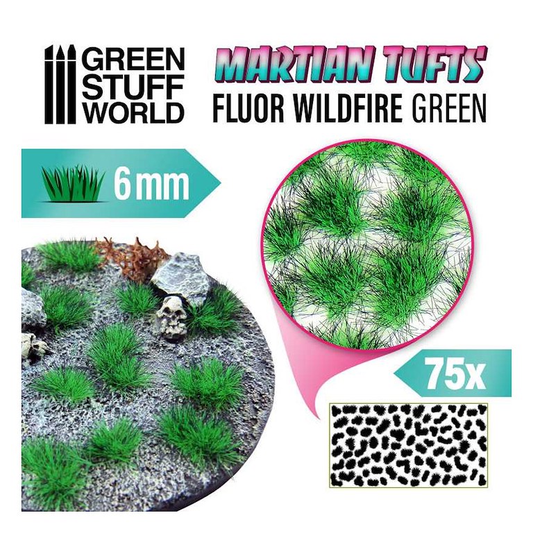 Martian Tufts 6mm - FLUOR WILDFIRE GREEN