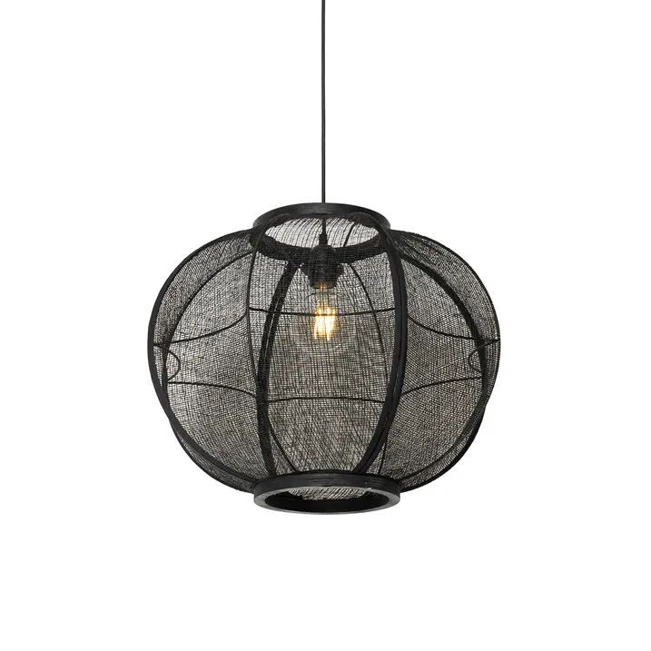 Orijentalna viseća lampa crna 48 cm - Rob