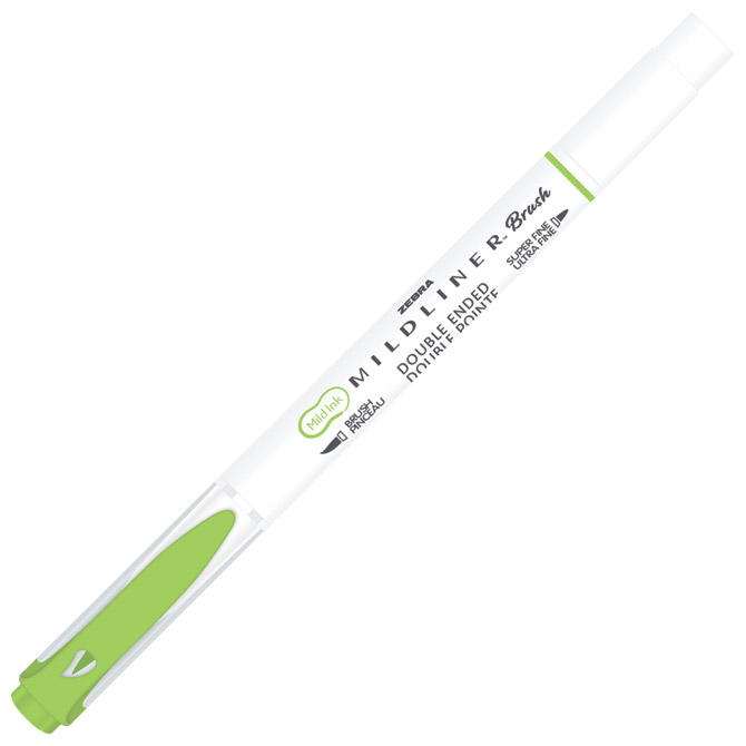 Flomaster obostrani 0,5/4mm Mildliner Brush&Marker Zebra 79140 zeleni