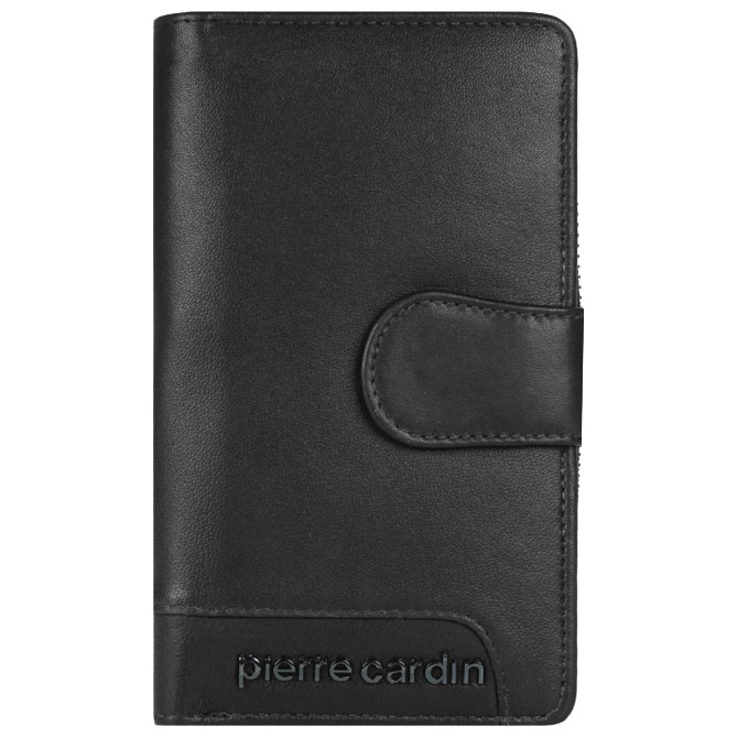 Novčanik kožni ženski srednji sa zipom i kopčom Pierre Cardin 2202TILAK131 crni