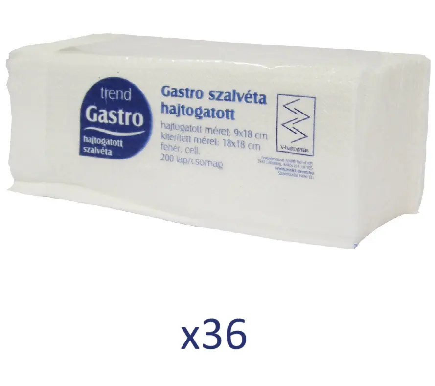 ASSIST-TREND Salvete Gastro, 200/1, Jednoslojna, 36 pakovanja, 18x18cm, Bela