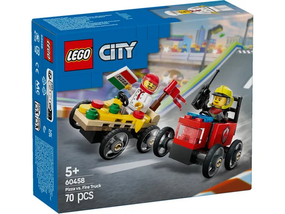 LEGO Pakovanje trkačkih vozila: Vozilo za dostavu pica protiv vatrogasnog vozila 60458
