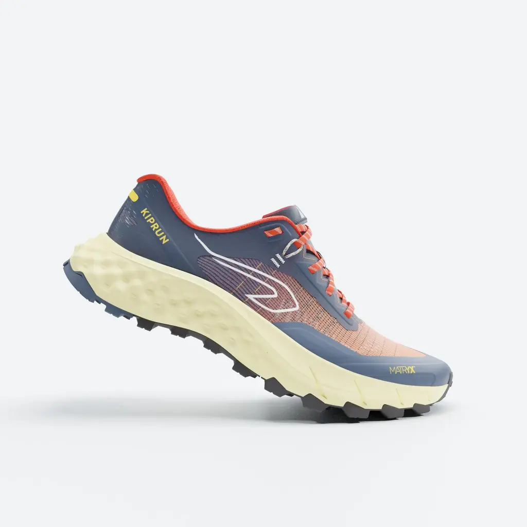 Patike za trail trčanje Kiprun MT Cushion 2 muške - plavo/narandžaste
