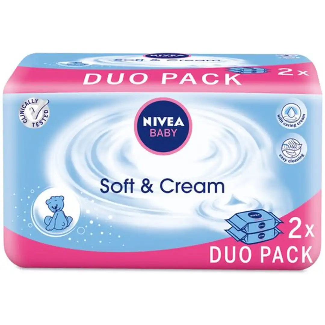 Nivea Baby Soft & Cream Vlažne Maramice 2X63 Komada