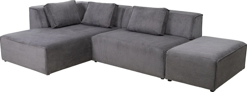 Ugaona sofa Infinity sa lenjivcem Cord Grey leva