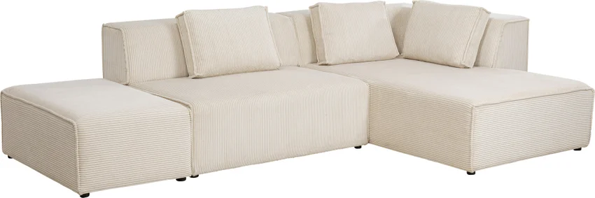 Ugaona sofa Infinity sa lenjivcem Cord Cream desna