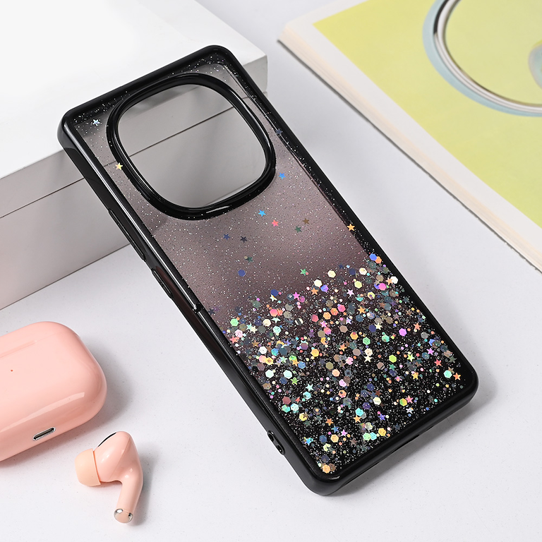 Futrola Frame Glitter za Xiaomi Redmi Note 14 Pro 5G crna